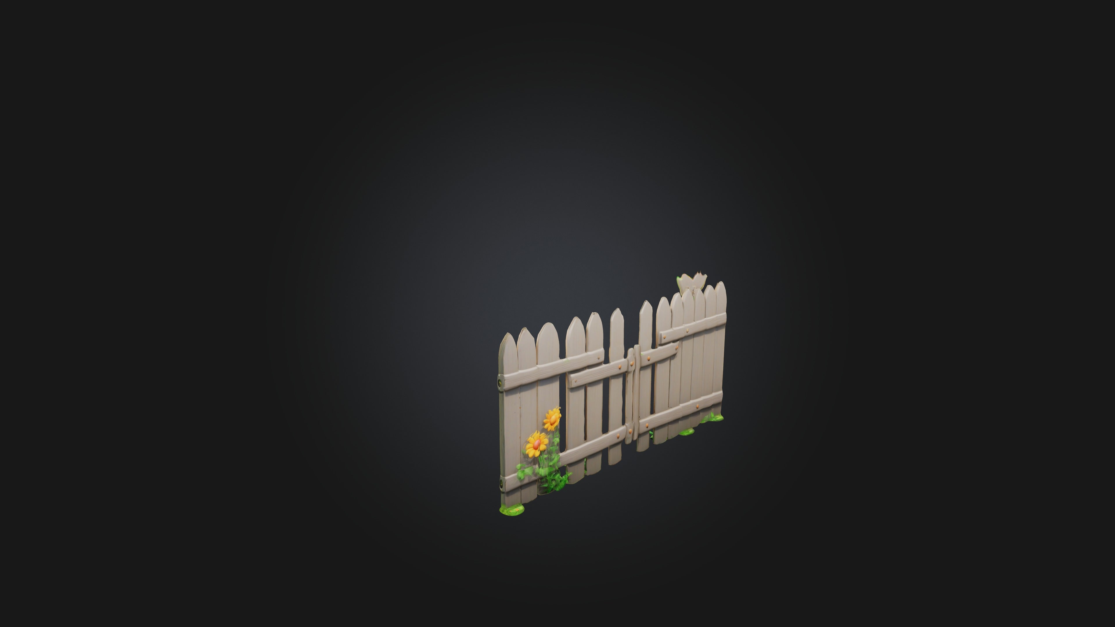 3D model Cartoon Garden Fence VR / AR / low-poly – 3D Model Store